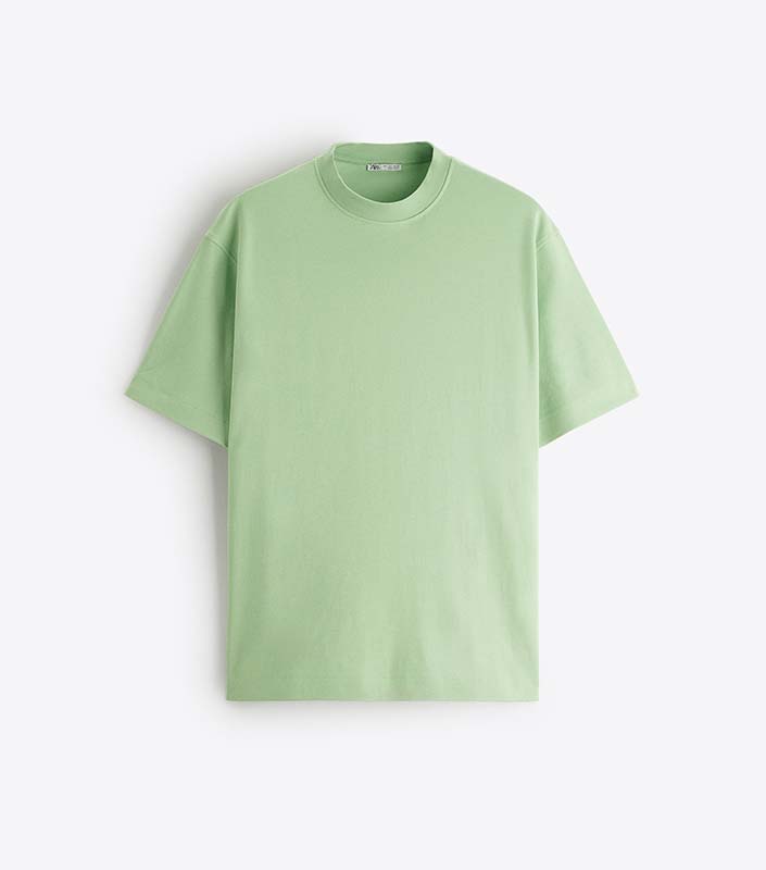 ZARA RIB COLLAR GREEN T-SHIRT | Mysportskit NG